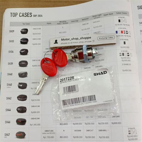 Jual Shad Spare Parts Key Lock Silinder Kunci Box Shad Ukur Sh 26