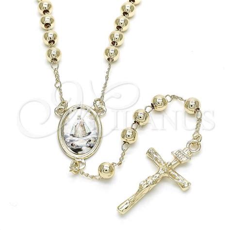 Oro Laminado Medium Rosary Gold Filled Style Caridad Del Cobre And Cr