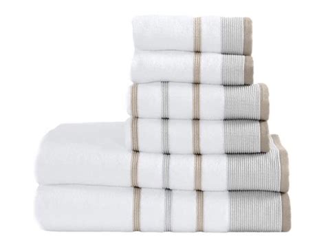 Great Bay Home Decorative Bath Towel Set Combed Cotton 6 Piece Towel