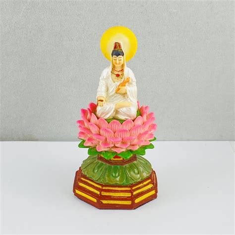【福滿門】台灣出貨手工彩繪觀世音蓮花觀音坐蓮觀世音菩薩q版神明公仔 蝦皮購物