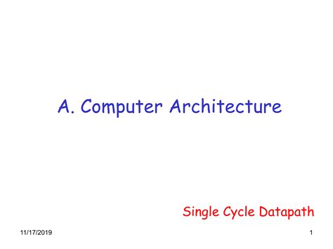 Single Cycle Data Path In Computer Architecture PDF