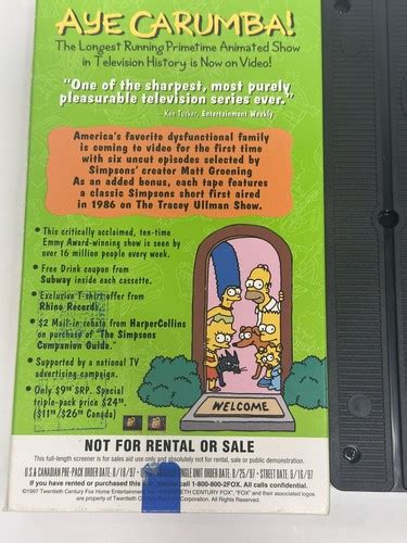 Best Of The Simpsons Vol 2 Bart The General Moaning Lisa Preview Vhs