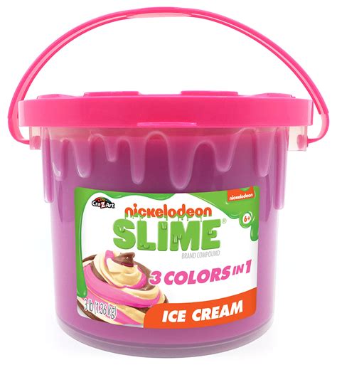 Buy Nickelodeon Slime 3lb Ice Cream Premade Slime Bucket 3 Colors In