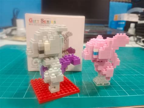 Assembled Pokemon Mew Mewtwo Evolution Lno T Series Nano Block