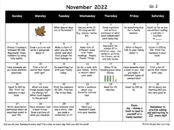 Mega Bundle Grade Homework Calendars New