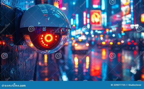 Close Up Of Two Cctv Cameras Keeping A Watchful Eye Over City Residential Area Generative Ai