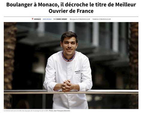 Monaco Thomas Subrin Chef Boulanger De La Sbm Décroche Le Titre De