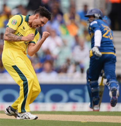 Mitchell Johnson Exults After Picking Up Kusal Perera