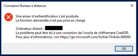 Erreur CredSSP Sur Connexion RDS KB4093492 TechSpace