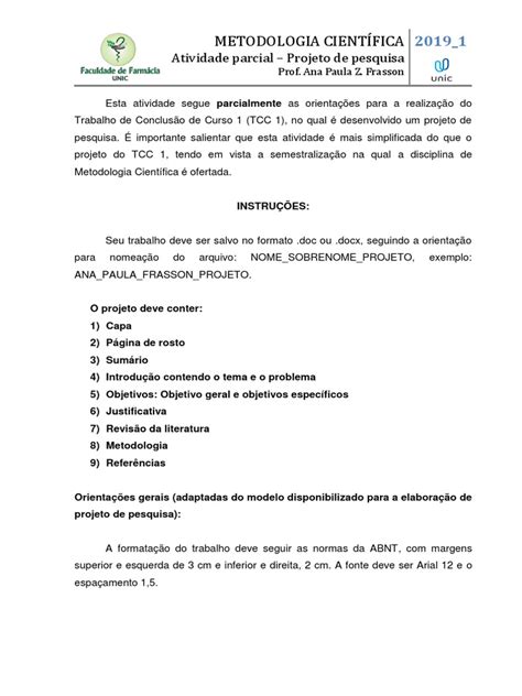 Projeto De Pesquisa Tcc Método Científico Science