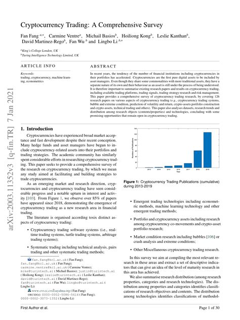 PDF Cryptocurrency Trading A Comprehensive Survey