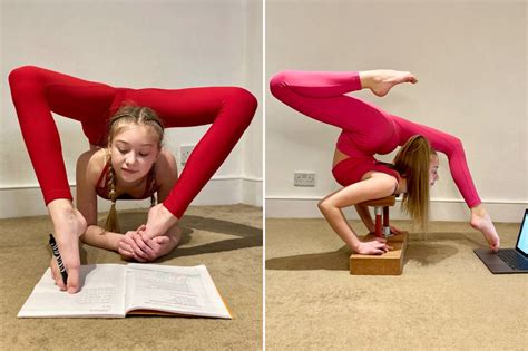 Girl 13 Bends Over Backwards To Do Schoolwork As She Trains To Be