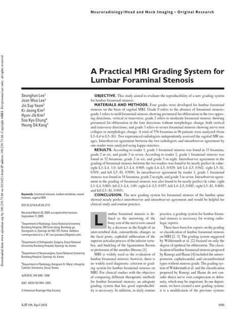 Estenosis Foraminal Lumbar Pdf Vertebra Vertebral Column