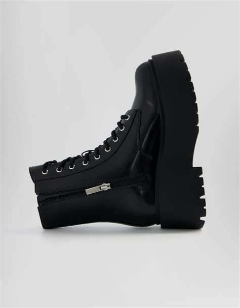 Lace Up Platform Ankle Boots Women Bershka