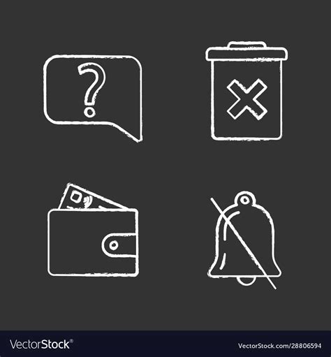 Uiux Chalk Icons Set Royalty Free Vector Image