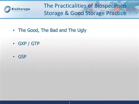 Ppt The Practicalities Of Biospecimen Storage And Good Storage Practice