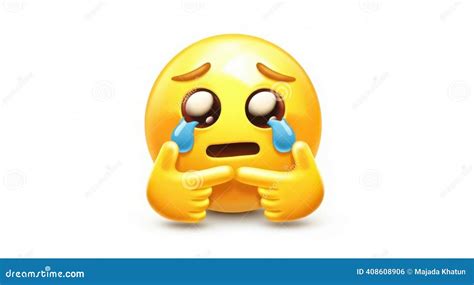 Emoji Pleading Face Emoji Emotion 3d Cartoon Icon Yellow Round