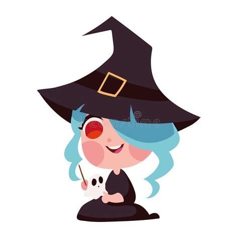 Halloween Witch With Skull Stock Vector Illustration Of Witch 291797635