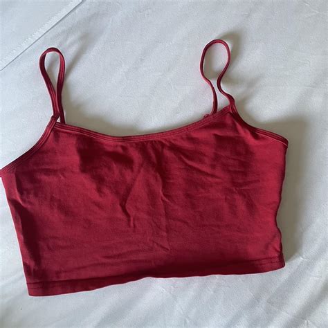 Red Spaghetti Strap Crop Top💋🍷 Depop
