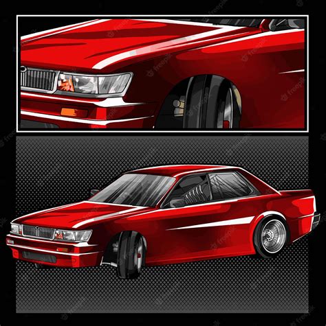 Premium Vector Red Drag Race Illustration Isolated In Black
