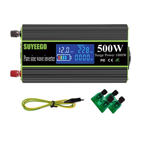 Suyeego 12V Pure Sine Wave Inverter 500W 600W Continous Power LCD