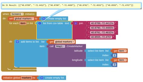 Createmarker From Csv File Of Latitude And Longitude Mit App Inventor