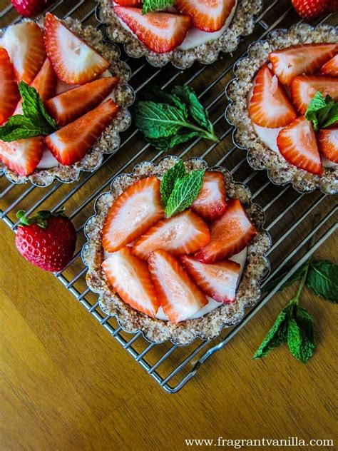 Vegan Strawberry Lemon Cream Tarts Fragrant Vanilla Cake