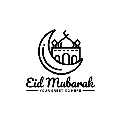 Vector De Diseño De Logotipo De Esquema De Eid Mubarak 19865554 Vector