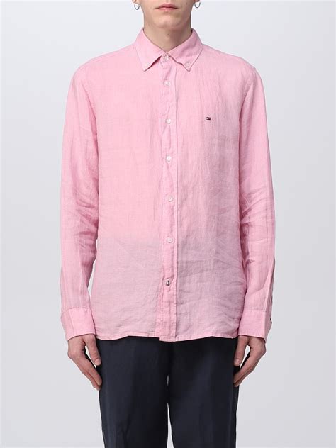 Tommy Hilfiger Shirt For Man Pink Tommy Hilfiger Shirt Mw0mw30897