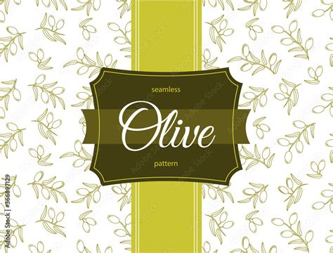 Olive Seamless Pattern For Label Or Box Design Template Packaging Or