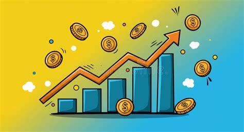 Bar Chart With Four Ascending Blue Columns Each Topped By Floating Gold Coins With Dollar Signs