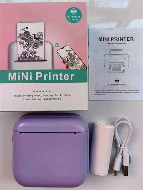 מדפסת מיני תרמית מדפסת להכנת מדבקות לסמארטפון עם כיס אלחוטי נייד Shein Il