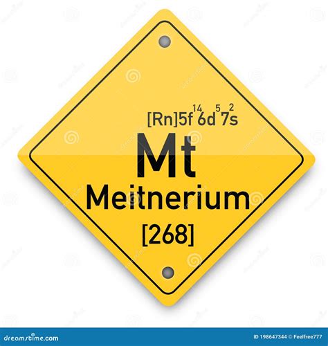 Meitnerium On Periodic Table Of The Elements With Element Symbol Mt