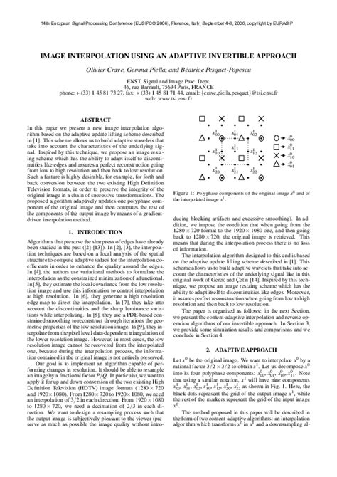 pdf image interpolation using an adaptive invertible approach