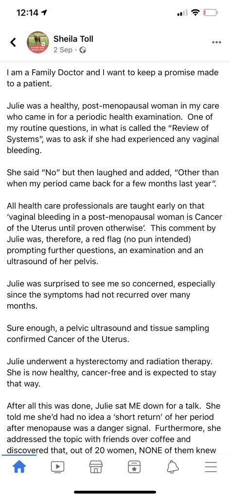 ‘vaginal Bleeding In Post Menopausal Women Is Cancer Of The Uterus