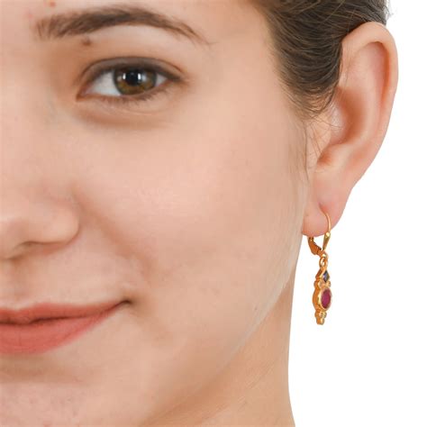 Diamond Ruby And Iolite 14k Gold Vermeil Over Sterling Silver Earring Etsy