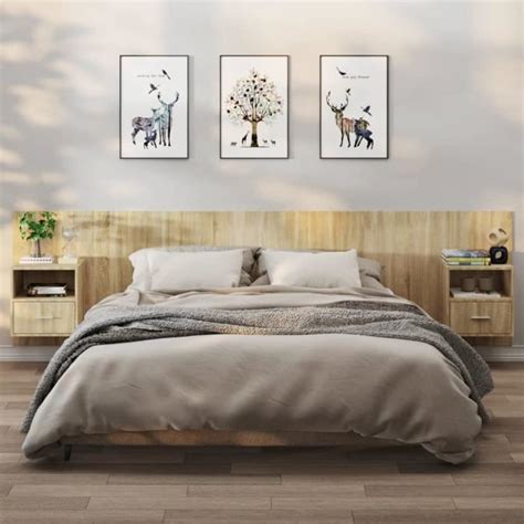 Atyhao Tables de chevet murales pcs Chêne Sonoma Bois d ingénierie AB Cdiscount