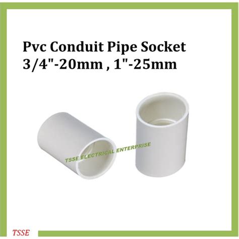Pvc Conduit Fittings Socket 20mm 25mm 50pcs 100pcs Shopee Malaysia