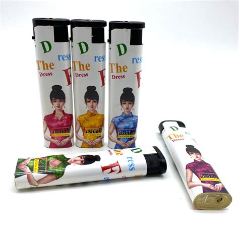 Cigarette Gas Lighter Windproof Bbq Kitchen Lighter With Labels