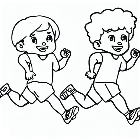 Desenhos De Menino Está Correndo Para Colorir E Imprimir🏑 Tigerconheça