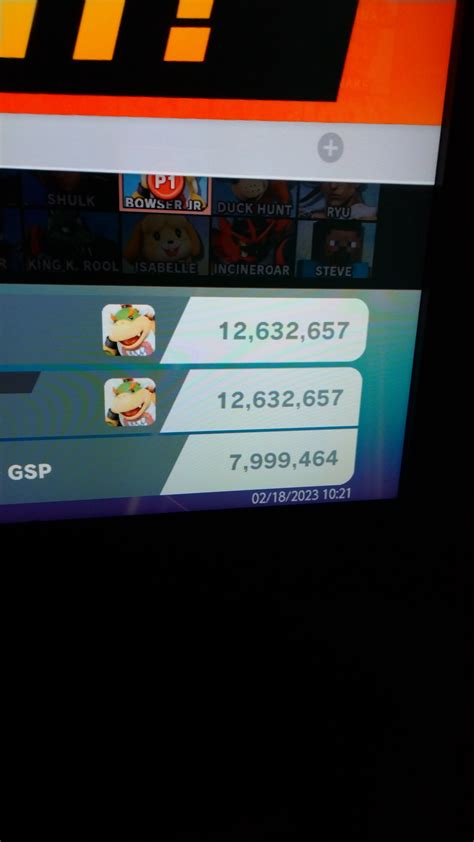 Highest Gsp Bowser Jr R Smashbrosultimate