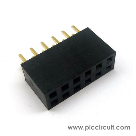 Pin Socket 2 54mm Straight 2x6 Way