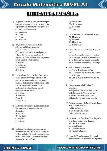 Repaso UNAC Literatura Ramos Castrejón uDocz