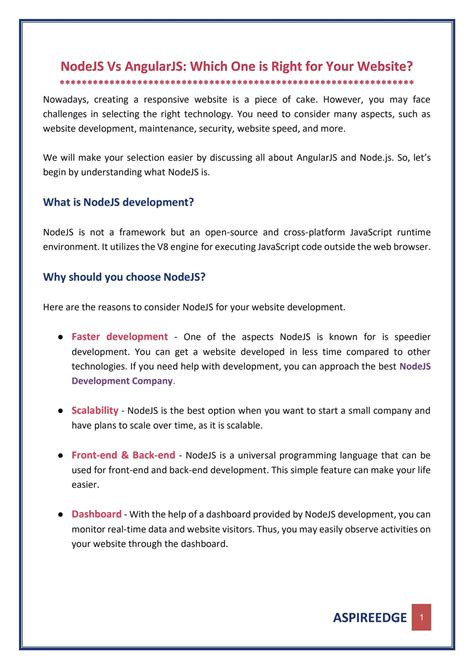 What Are The Difference Between Nodejs And Angularjs By Aspireedge Issuu