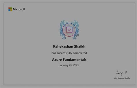 Microsoftazure Azurefundamentals Cloudcomputing Certification… Kahekashan Shaikh