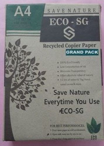 White Eco Friendly A4 Copier Paper Packaging Size 500 Sheets Per Pack