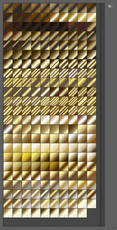 ゴールドとシルバーのグラデーションが眩しいほどに美しい！490種類のphotoshop用のグラデーション無料素材 グラデーション