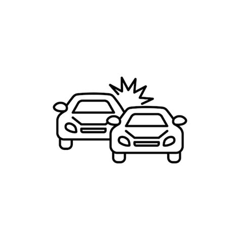 Premium Vector Car Crash Icon Set Vehicle Collision Aftermath Vector
