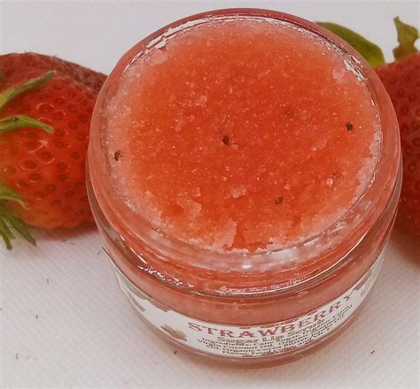 Strawberry Sugar Lip Scrub Lip Exfoliation Edible Lip Etsy