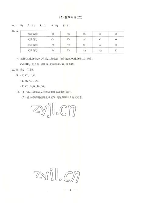 2022年双基过关随堂练九年级化学全一册沪教版五四制答案青夏教育精英家教网